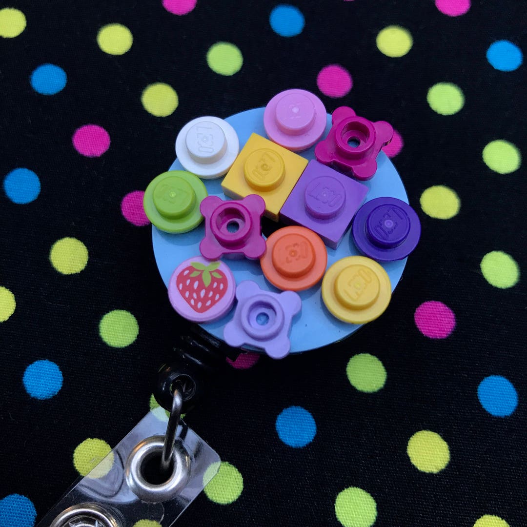 Mixed Bricks & Pieces ID Holder Badge Reel...handmade Using - Etsy