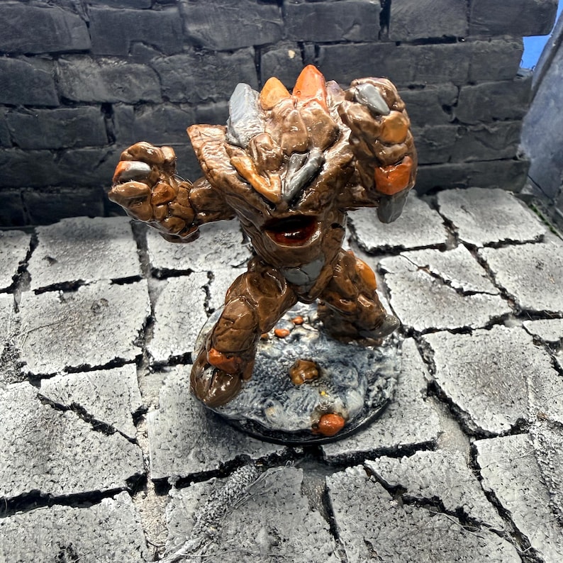 Earth Elemental Miniature - Dungeons and Dragons - Painted Mini - Table ...