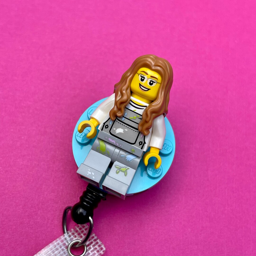 Painter Minifigure ID Holder Badge Reel...handmade Using LEGO® - Etsy
