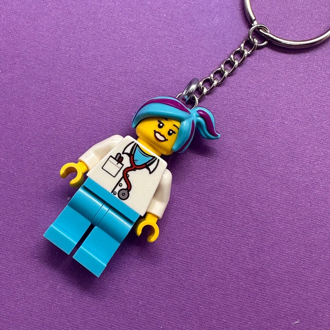 Alternative Doctor Nurse Girl Minifigure Keychain blue/pink - Etsy