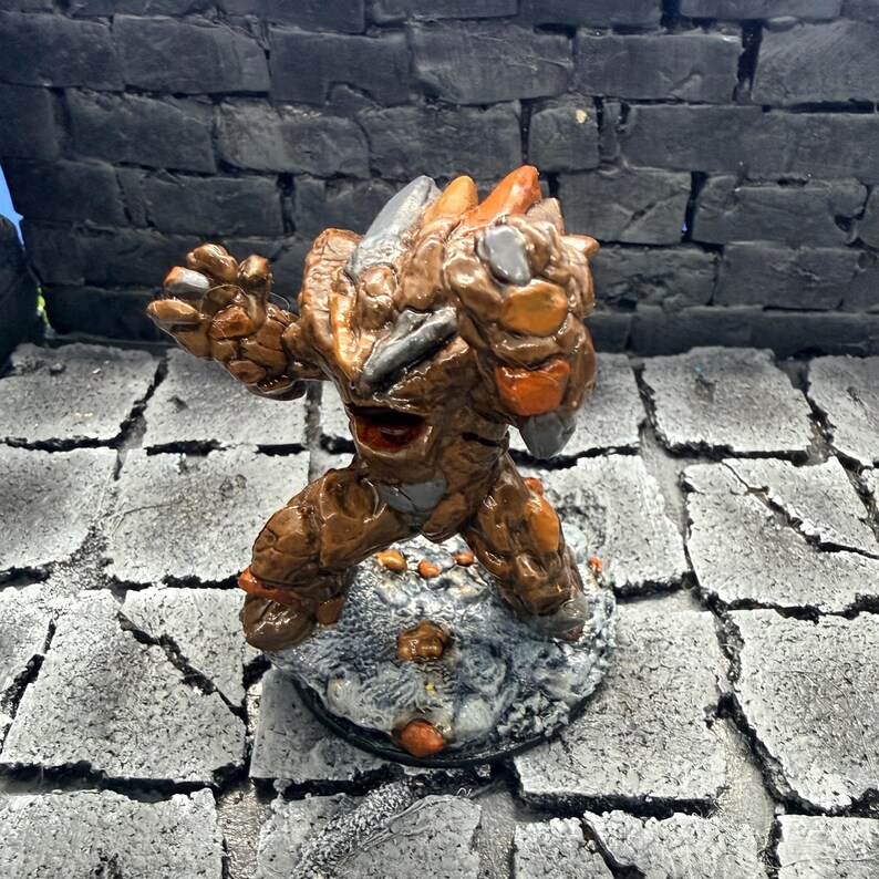 Earth Elemental Miniature - Dungeons and Dragons - Painted Mini - Table ...