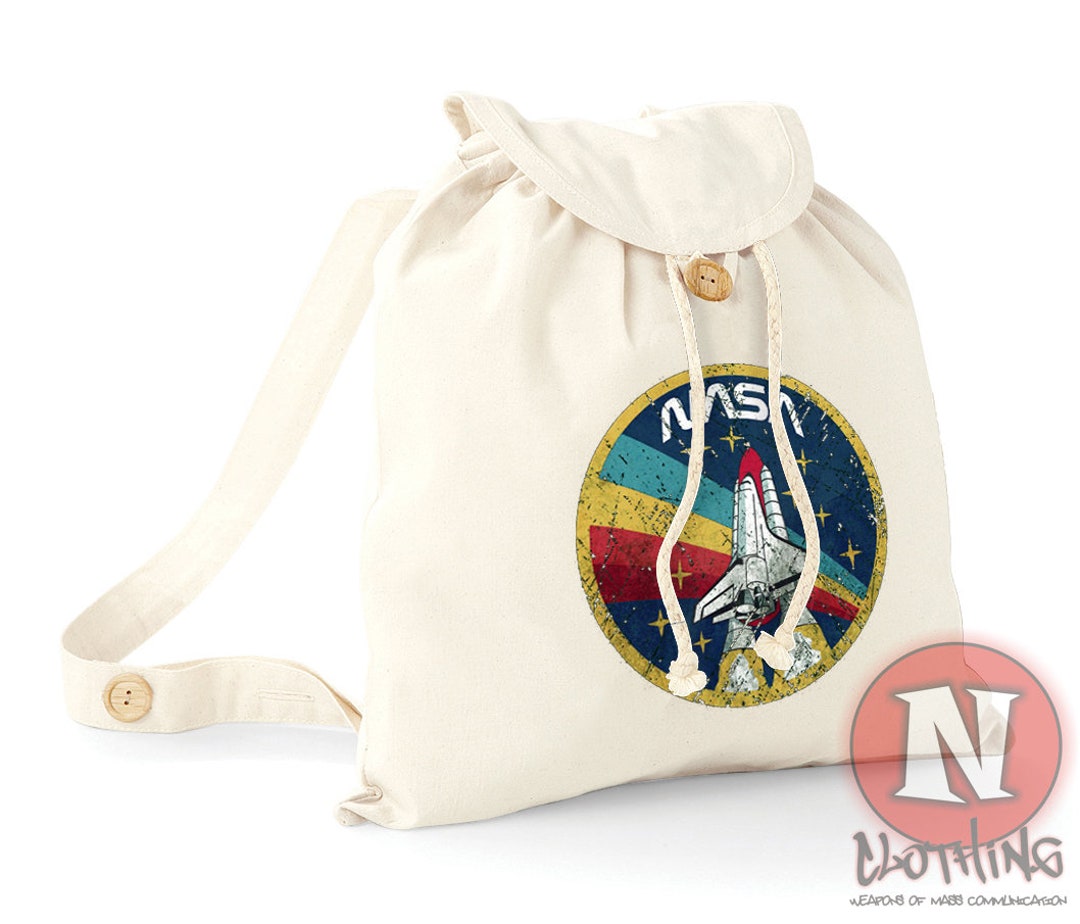 NASA Backpack Retro Logo Bag Organic Environmentally Friendly Student ...