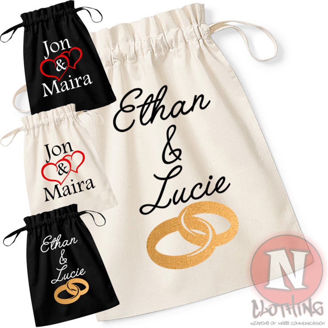 Organic Cotton Drawstring Wedding Ring Stuff Bag. 4" X 5" (10 X 15cm ...