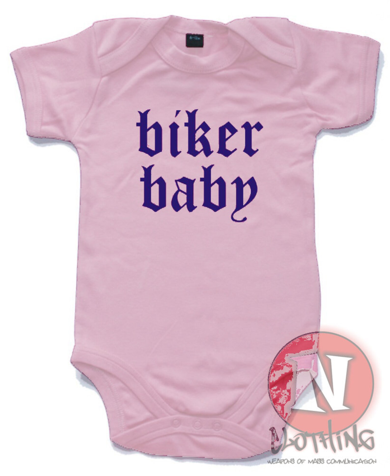 Biker Baby Babygrow. Babygro Baby Suit Vest in Sizes From 0-3 up to 12 ...