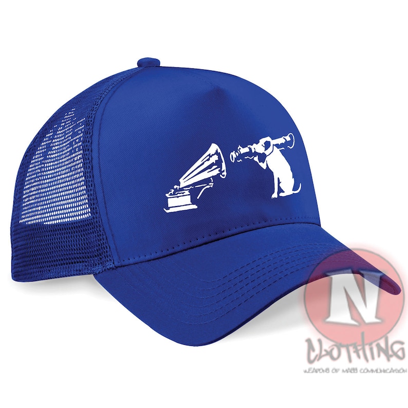 Banksy HMV Nipper the Dog Street Art Retro Style Cap Half Mesh Trucker ...