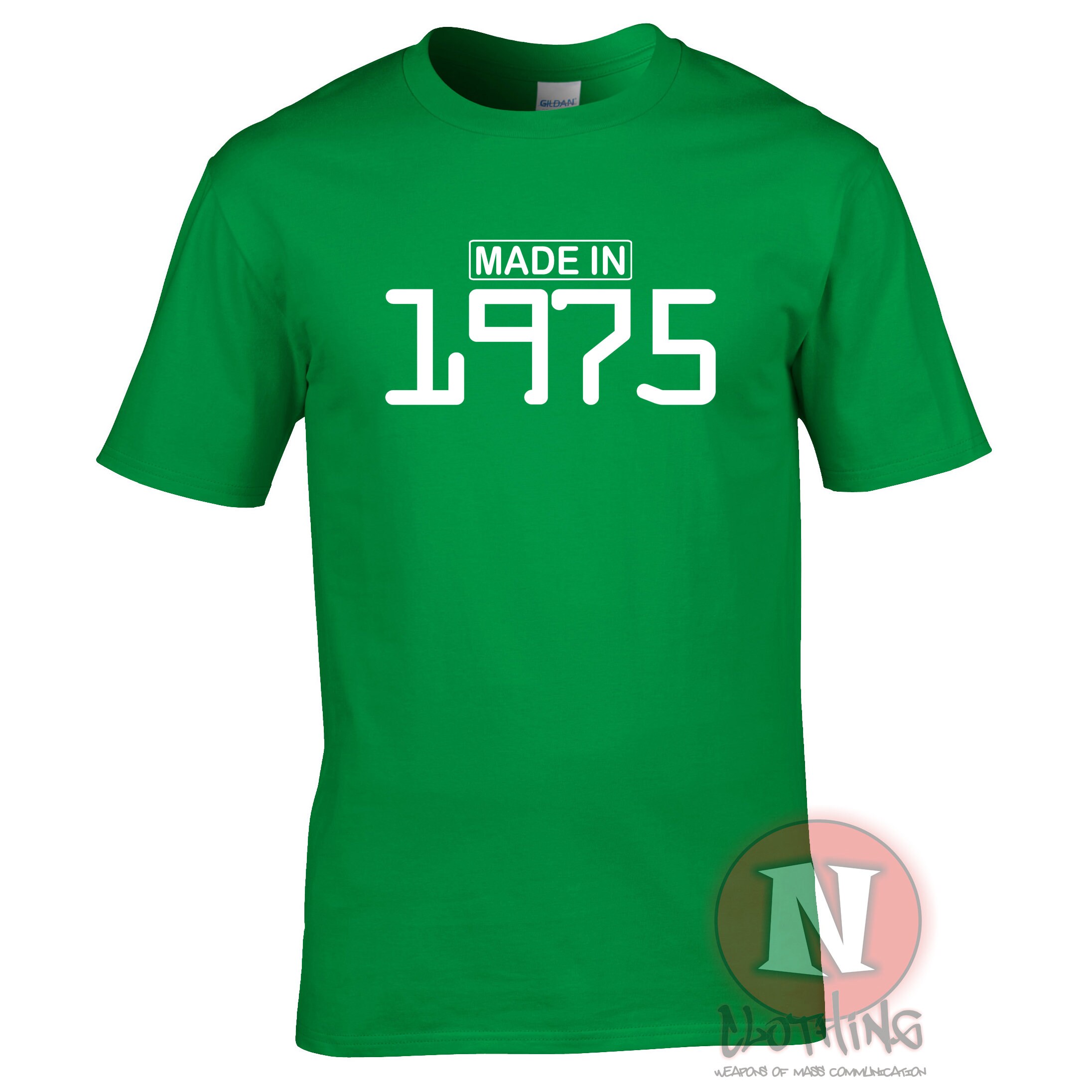 Made in 1975 Birthday T-shirt Celebration Retro Fancy Dress Party Bday ...