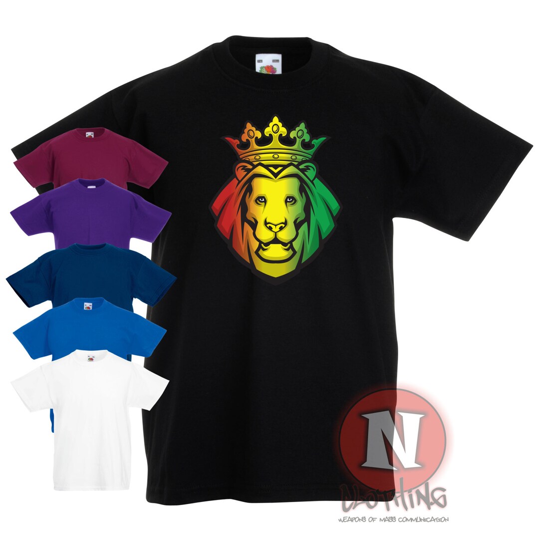 Rasta Reggae Lion Children's T-shirt. for Your Little Rastaman. in 6 ...