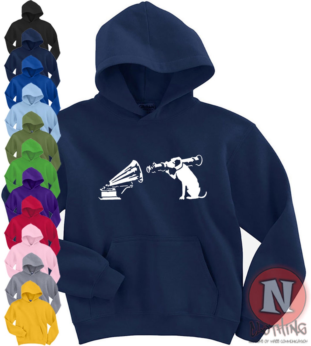 Banksy His Masters Voice Nipper Hoodie Hooded Top Bristol Street Art ...