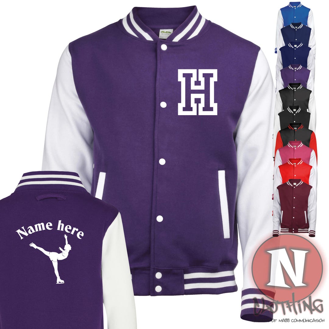 Custom Ice Skater Kids Varsity Jacket, for Sports Gym Teams and After ...