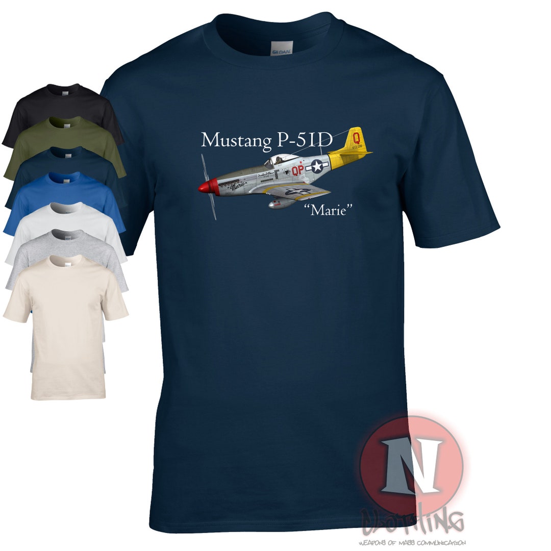 P51 Mustang "marie" Fighter Aircraft T-shirt USAF Design. the Legendary ...