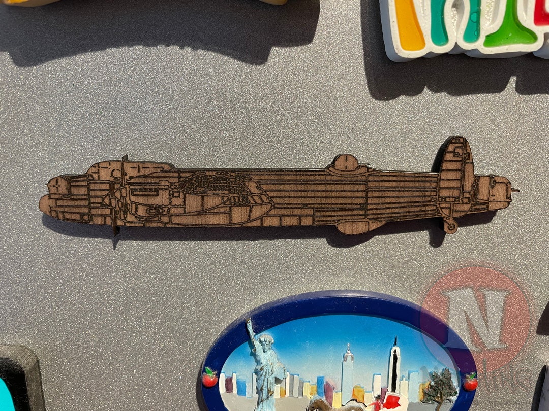 Avro Lancaster Bomber Profile WW2 Wooden Fridge Magnet Detailed Classic ...