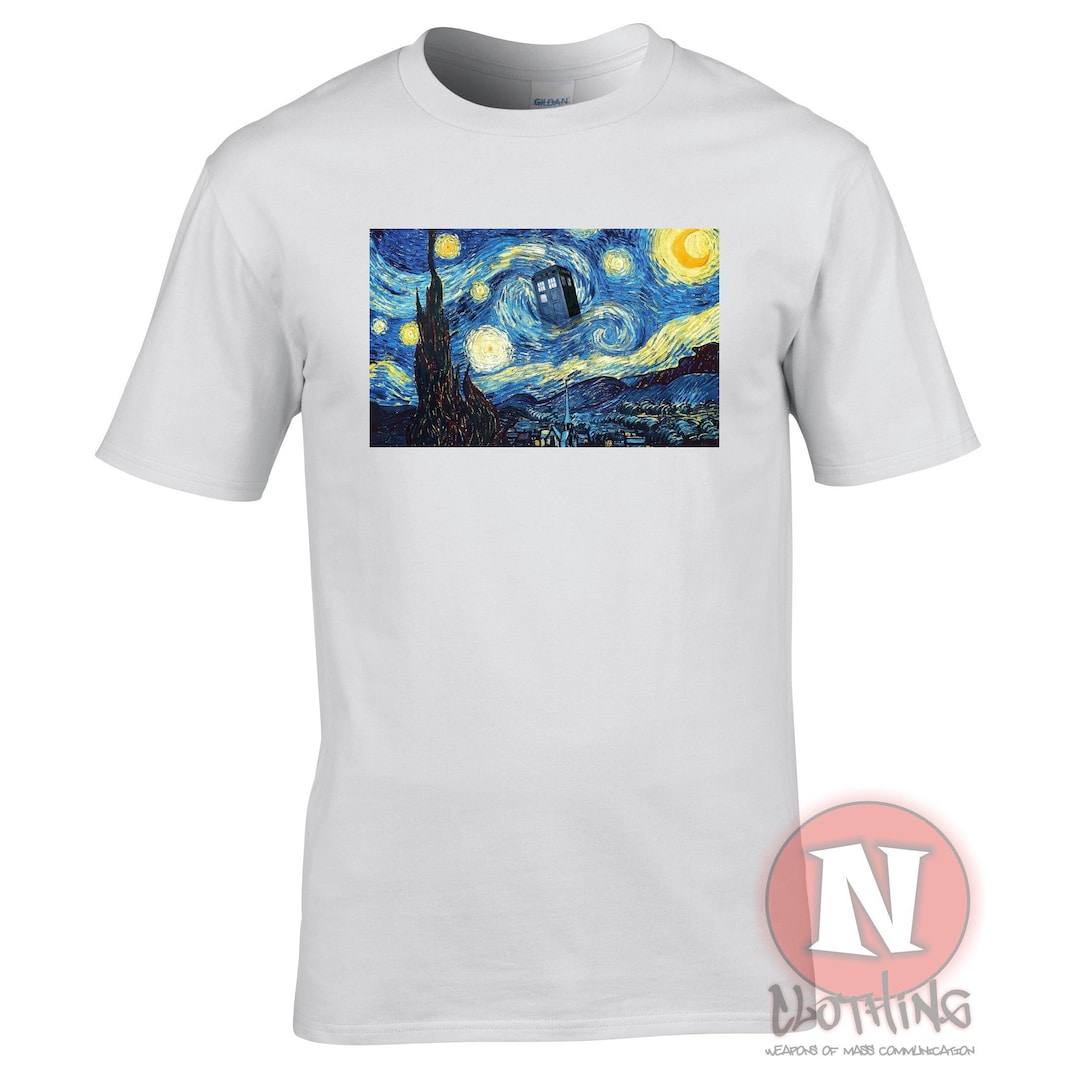 Starry Night Tardis T-shirt, Van Gogh Dr Who Art - Etsy