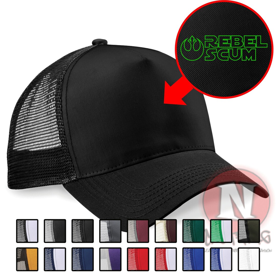 Rebel Scum Retro Style Cap Half Mesh Retro Trucker Baseball Hat ...