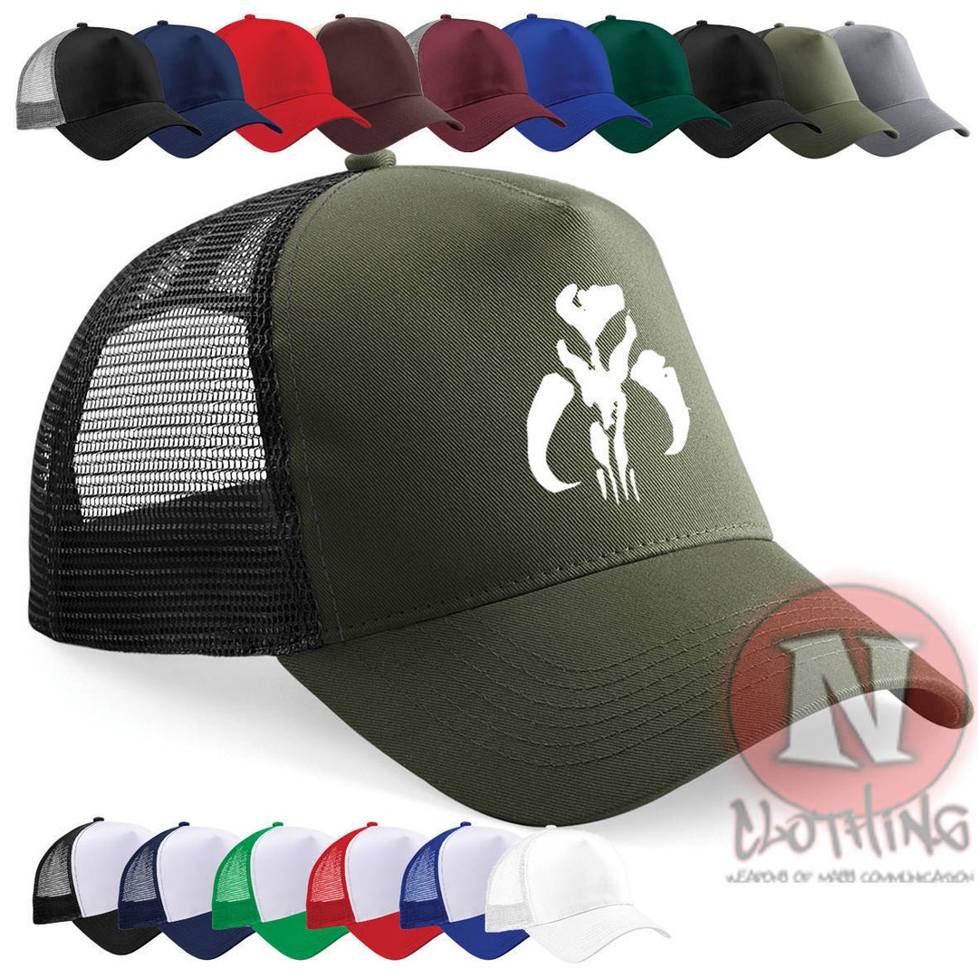Boba Fett Mandalorian Cap Half Mesh Retro Trucker Baseball Hat Star ...