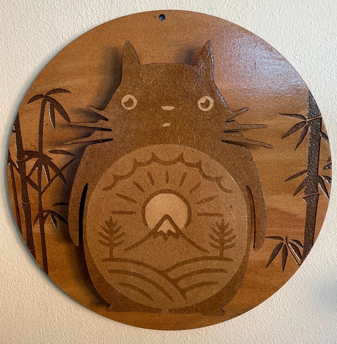 Japanese Aesthetic Wall Plaque Anime Character Wooden Varnished Finish ...