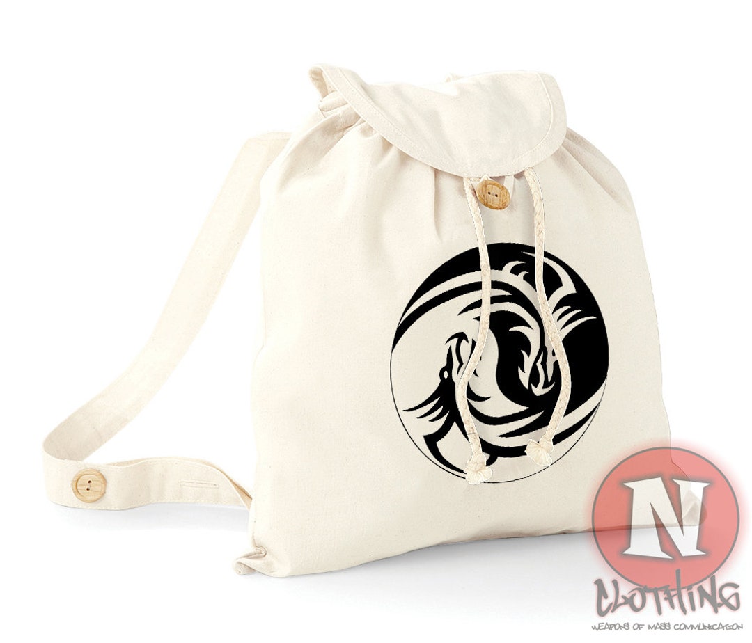 Dragon Yin Yang Backpack Bag Environmentally Friendly Beach Teen ...