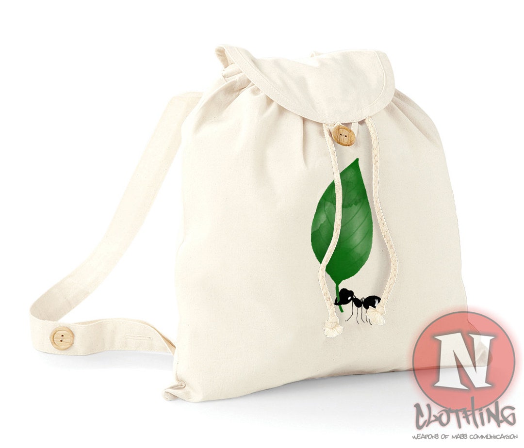 Ant and Leaf Backpack Bag Organic Environmentally Friendly Nature ...