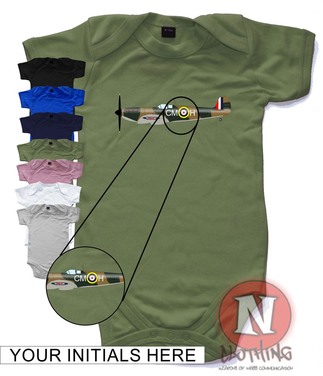 Custom Spitfire Baby Suite. Babygrow Baby Suit Vest in Sizes From 0-3 ...