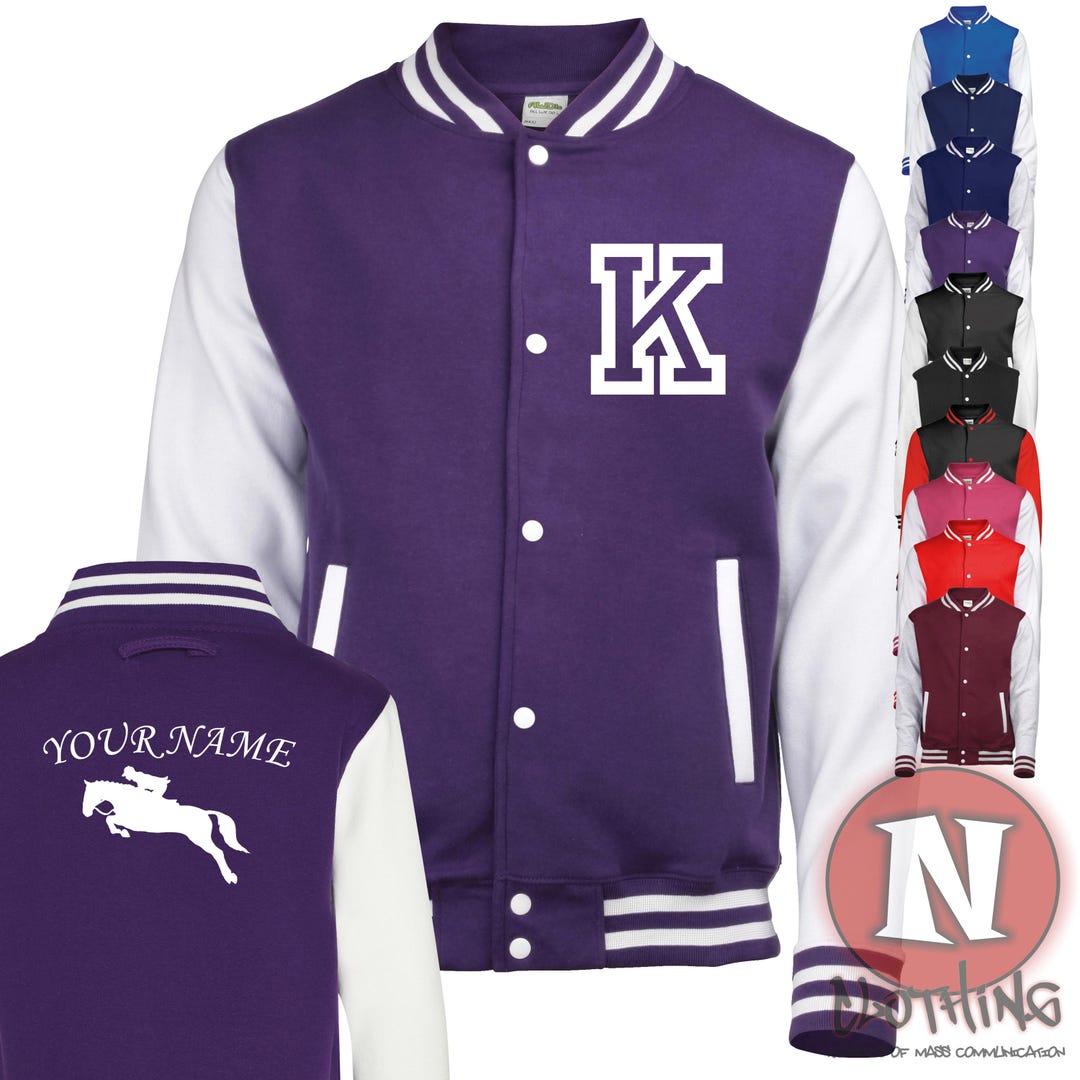 Custom Horse Kids Varsity Jacket, for Show Jumping and Gymkhana, Riding ...