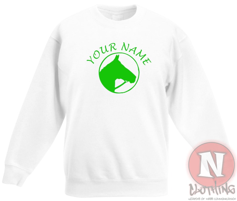 Custom Horse Head Cool Children's Sweatshirt Top Team Equestrian ...