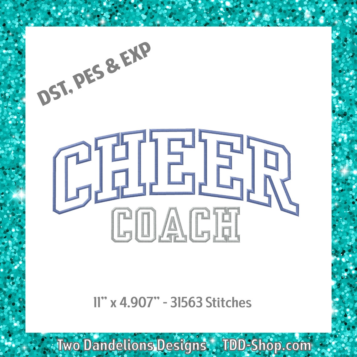 Cheer Coach Applique, Large Applique, Cheer Embroidery Design, Cheer ...
