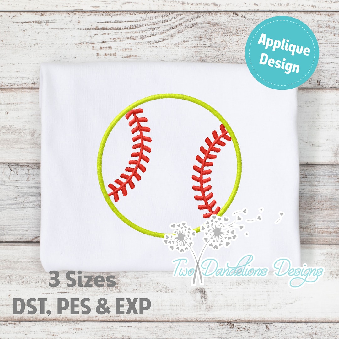 Softball Applique Embroidery Design, Machine Embroidery, Softball ...
