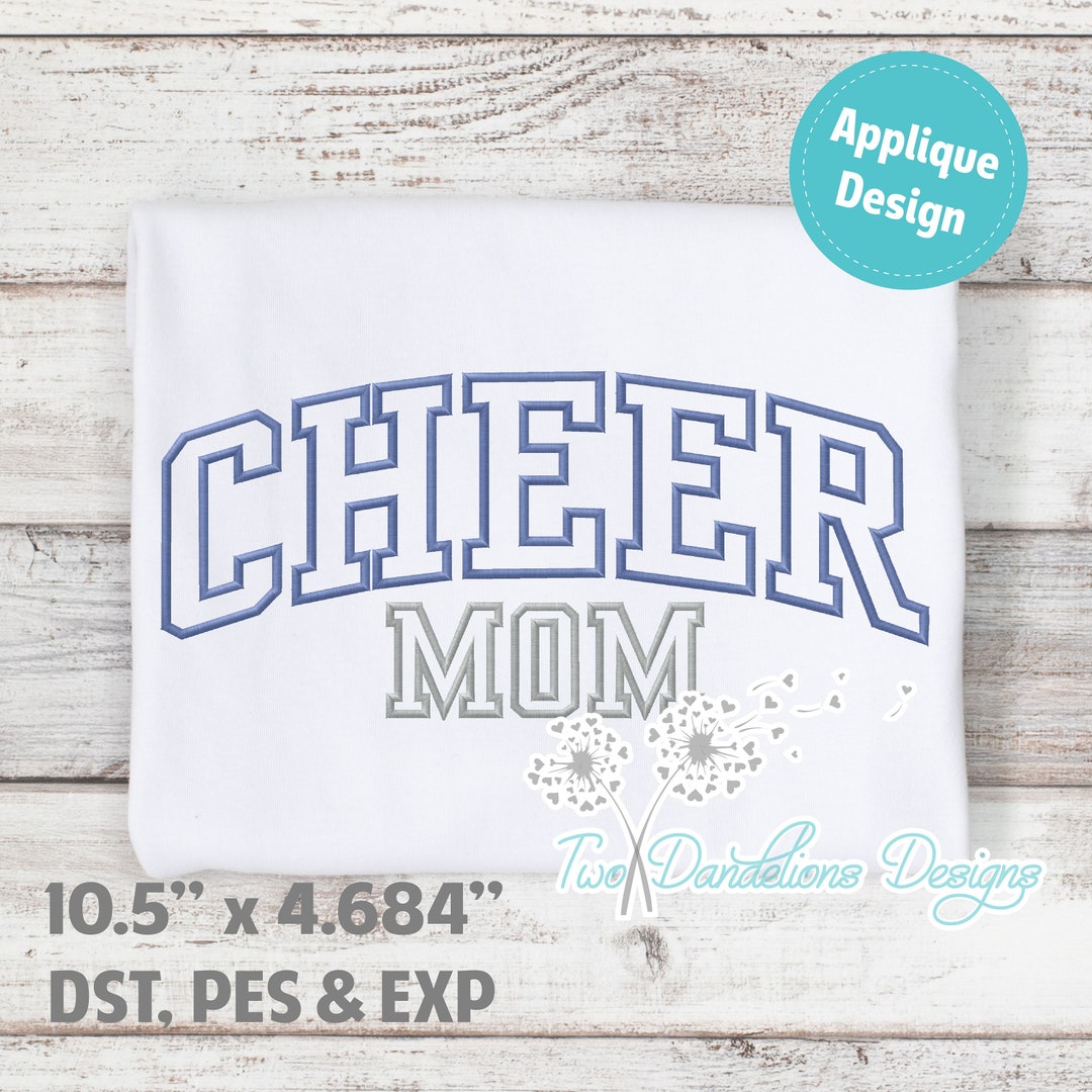 Cheer Mom Applique, Large Applique, Cheer Embroidery Design, Cheer Mom ...