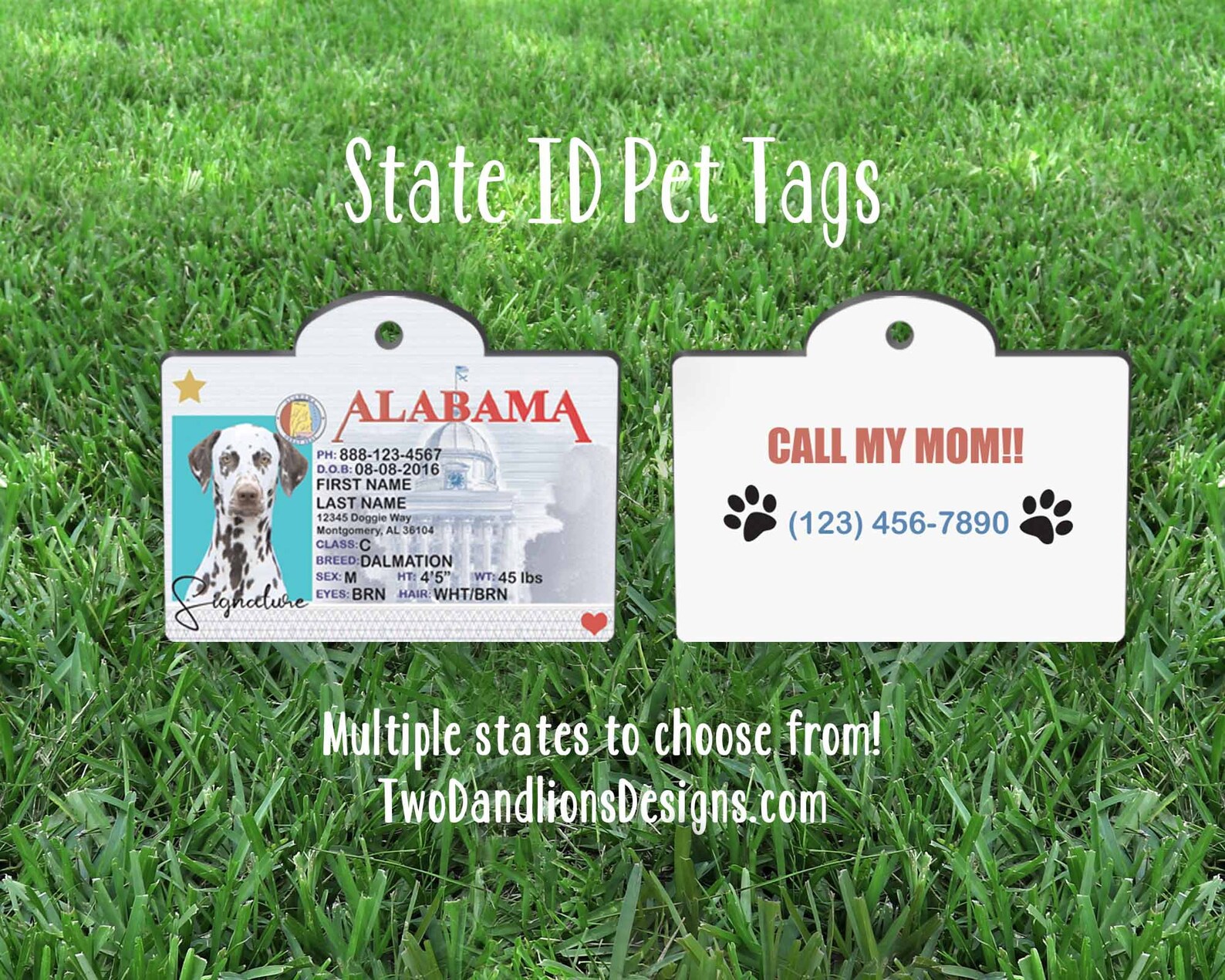 Personalized State ID Pet Tag Pet Tag Dog Tag License Pet - Etsy