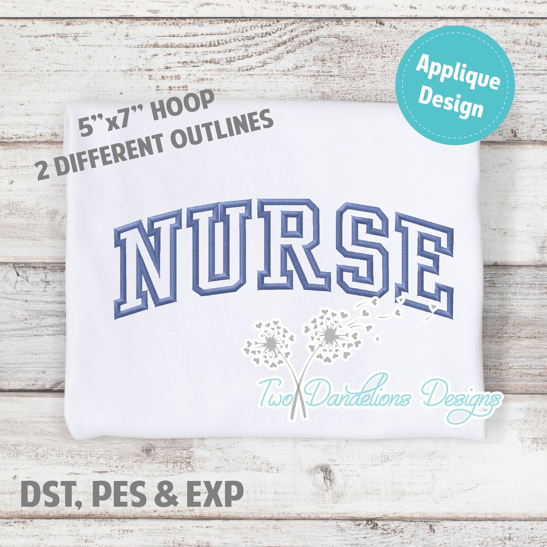 NURSE Applique Embroidery Design 5 X 7, Machine Embroidery, Nurse ...