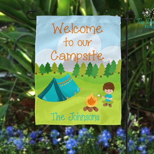 Welcome to Our Campsite Personalized Camping Garden Flag - Etsy