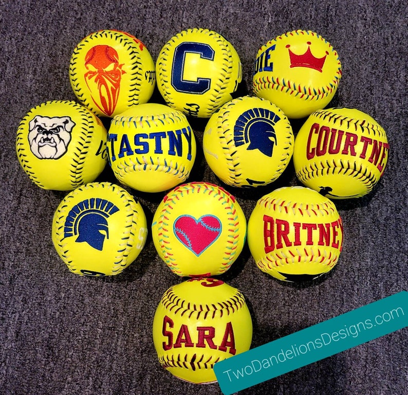 Personalized Softball Monogrammed Softball Softball Gift - Etsy