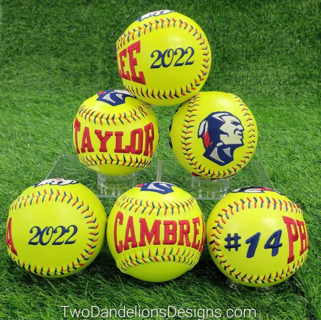 Personalized Softball Monogrammed Softball Softball Gift - Etsy