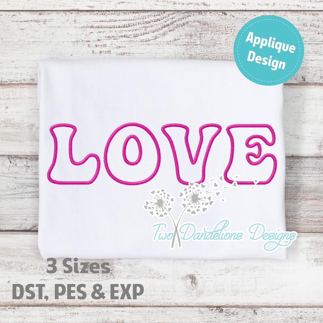 Love Applique Embroidery Design, Machine Embroidery, Valentine Design ...
