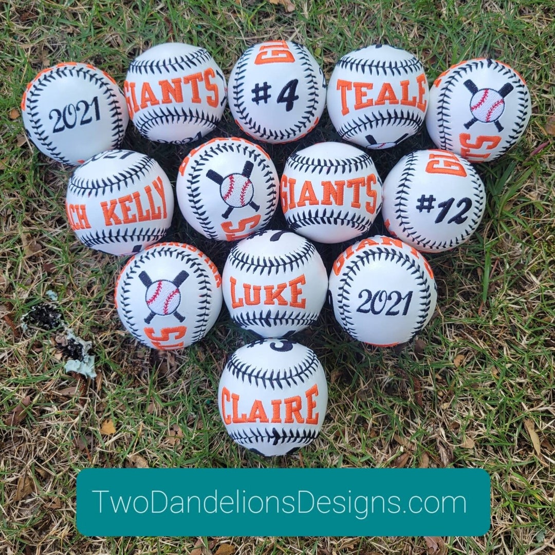 Custom Baseball, Embroidered Baseball, Baseball Gift, Coach Gift ...