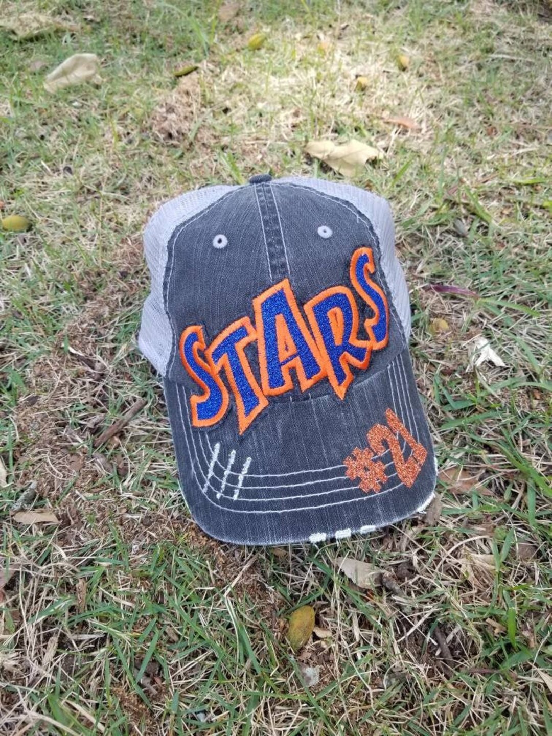 Stars Baseball Hat, Custom Baseball Hat, Custom Rhinestone Design ...