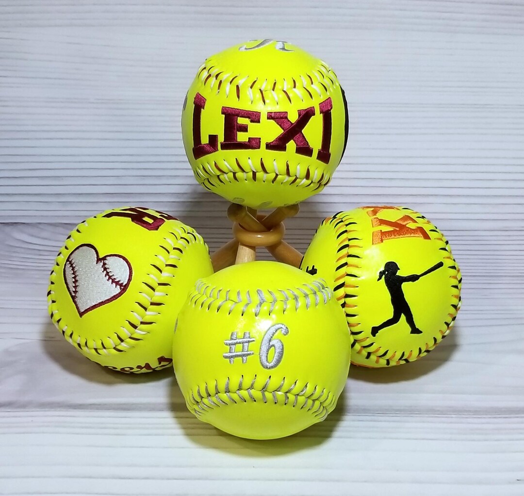 Personalized Softball, Monogrammed Softball, Softball Gift, Coach Gift ...