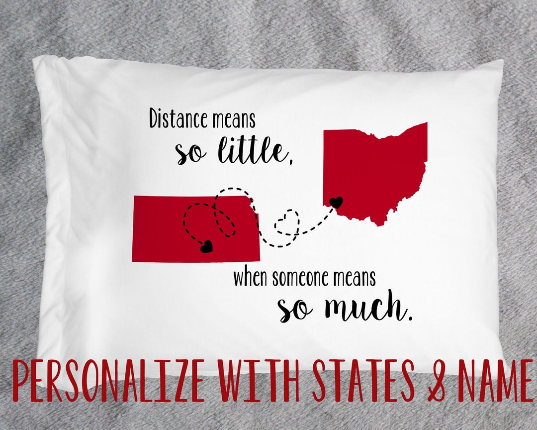 Long Distance Pillowcases, State Pillow, Best Friend Gift, Personalized ...