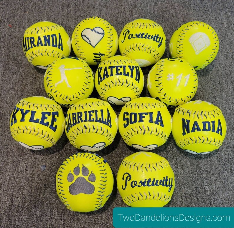 Personalized Softball Monogrammed Softball Softball Gift - Etsy