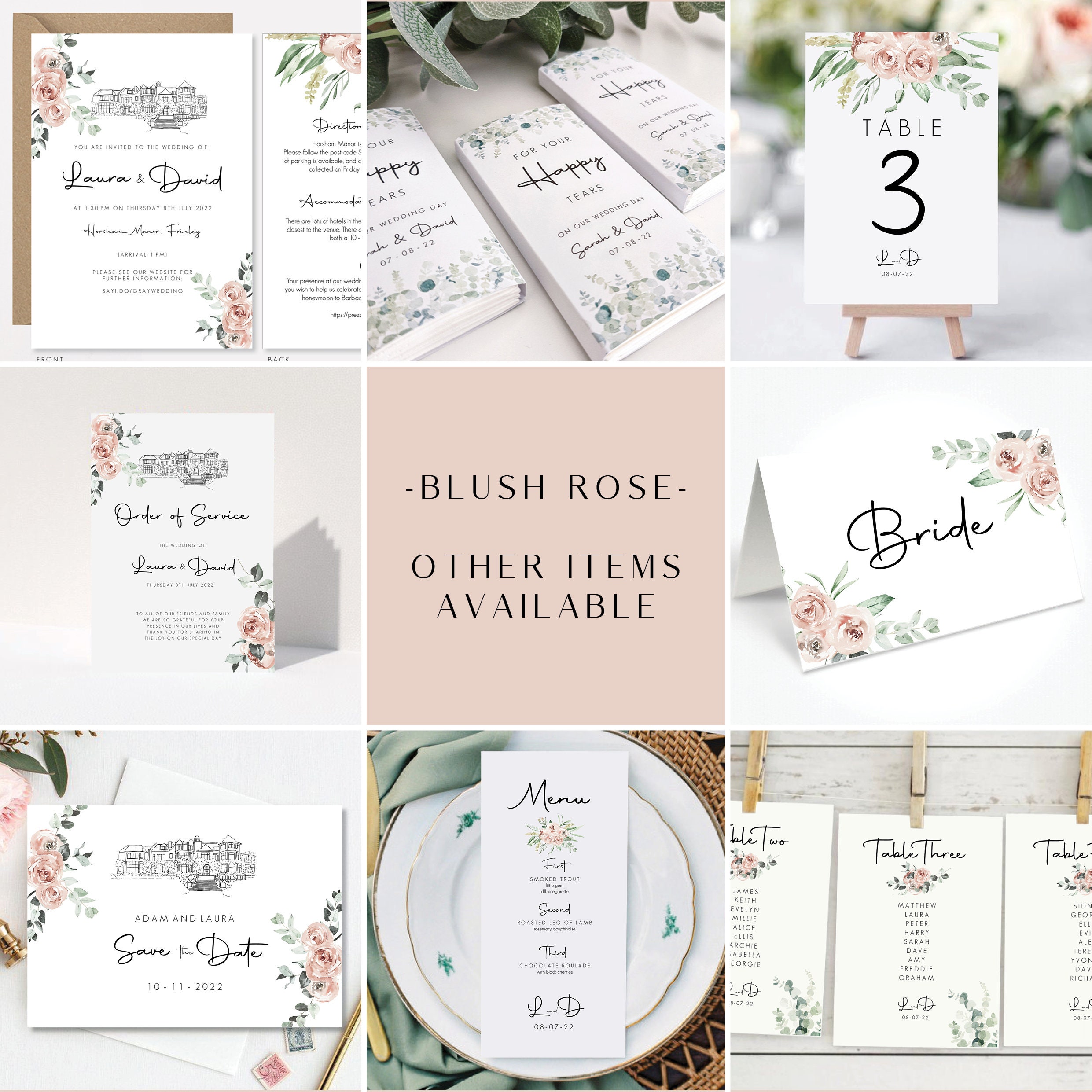 Digital Download Wedding Table Plan Sign Blush Pink Rose - Etsy UK