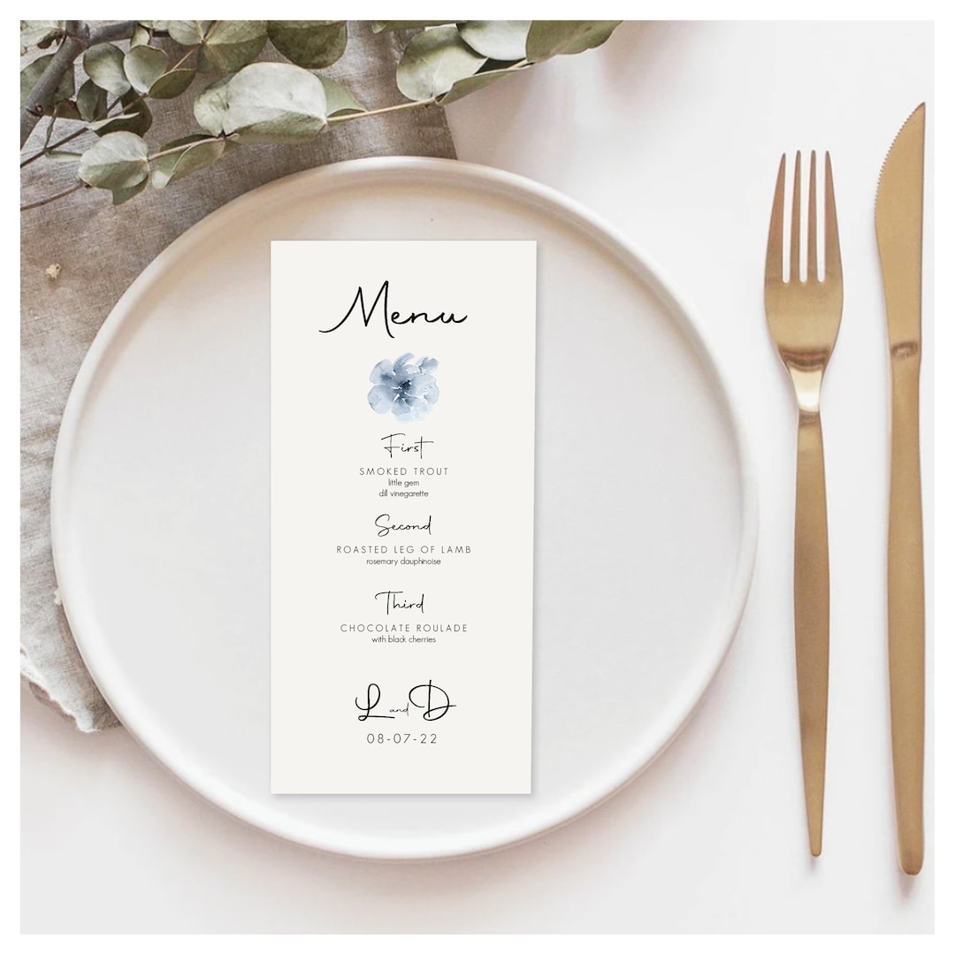 Wedding Menu Cards With Name, Wedding Menus, Table Menus, Wedding Table ...