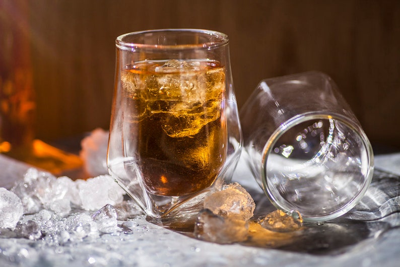 Crystal Whiskey Tasting Glass Set of 2 Glasses Double - Etsy