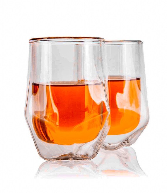 Crystal Whiskey Tasting Glass Set of 2 Glasses Double | Etsy
