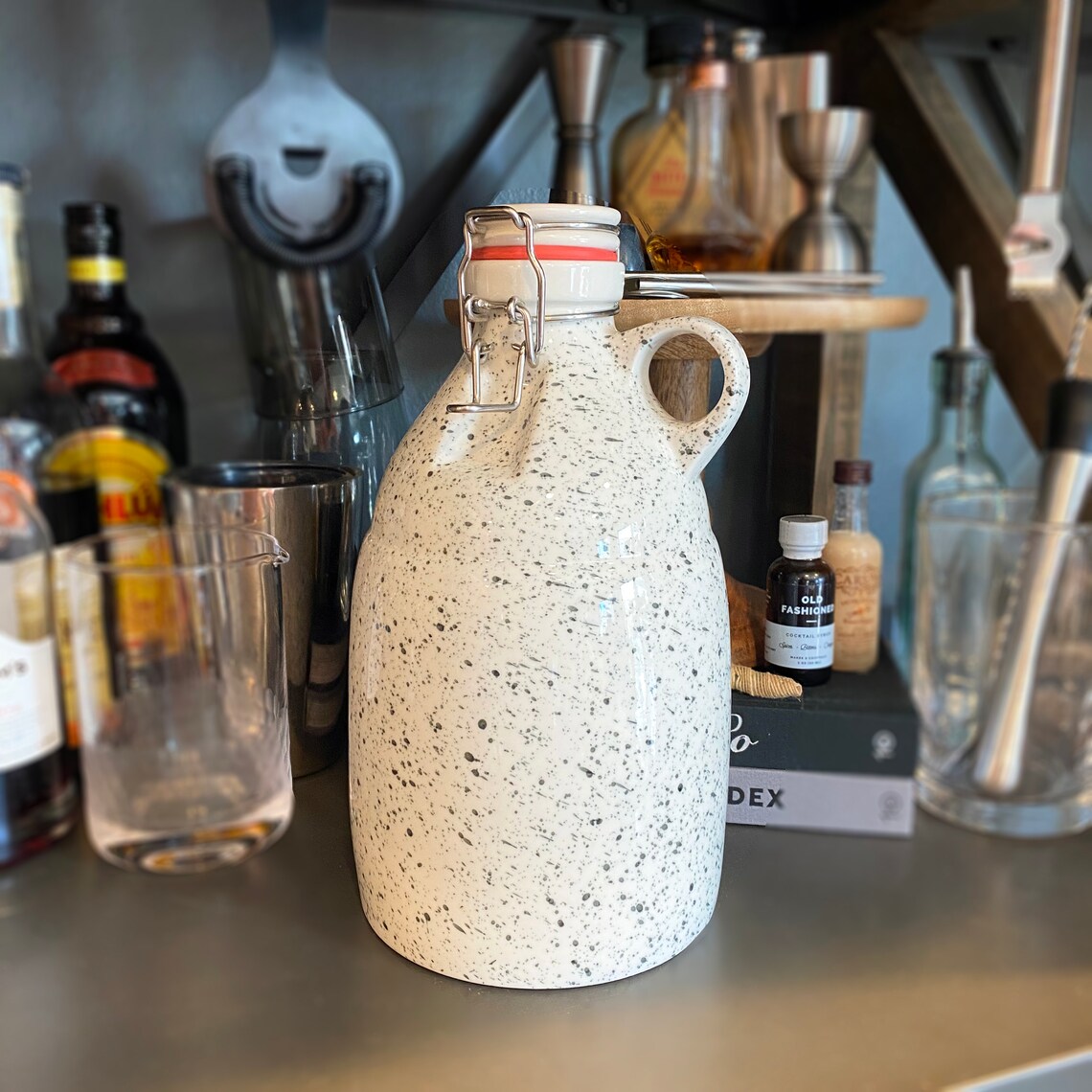 Oreo Speckled Ceramic Growler for Kombucha or Beer Stoneware | Etsy