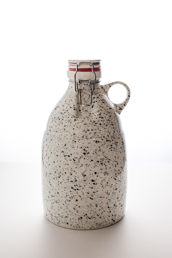 Oreo Speckled Ceramic Growler for Kombucha or Beer Stoneware | Etsy