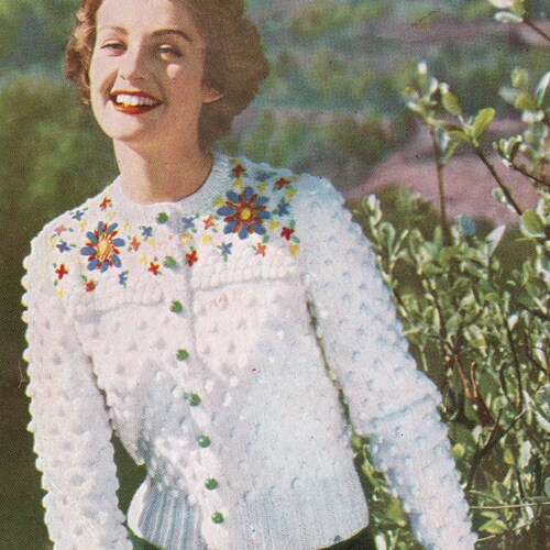 1950's Tyrolean Cardigan PDF Knitting Pattern - Etsy UK