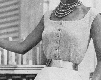 Bermuda Pastels 1950s Knitting Engagement Cardigan Top - Etsy