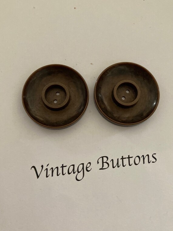 Large Brown Recessed Round Buttons 1960s Buttons 30 Mm | Etsy