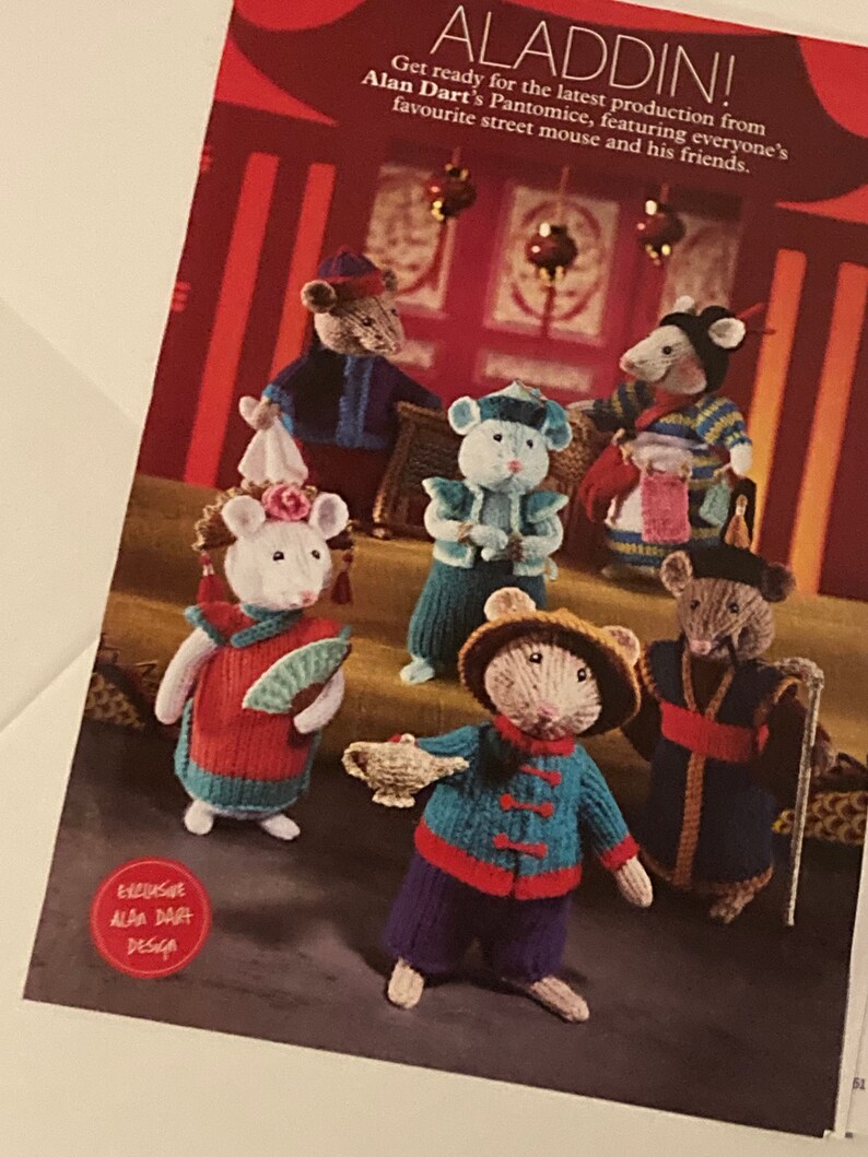 Aladdin Toy Knitting Pattern Alan Dart Original Design Mice Pantomime ...