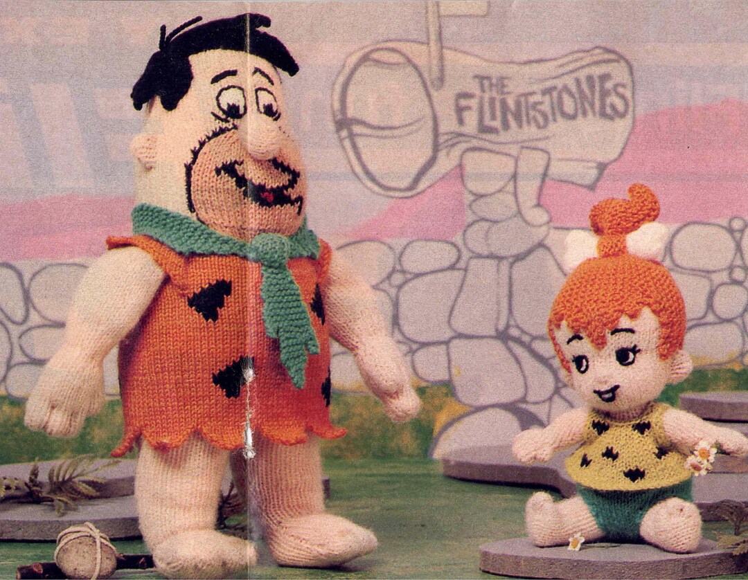 Fred Flintstone and Pebbles Toys Knitting Patterns - TV Show Character ...