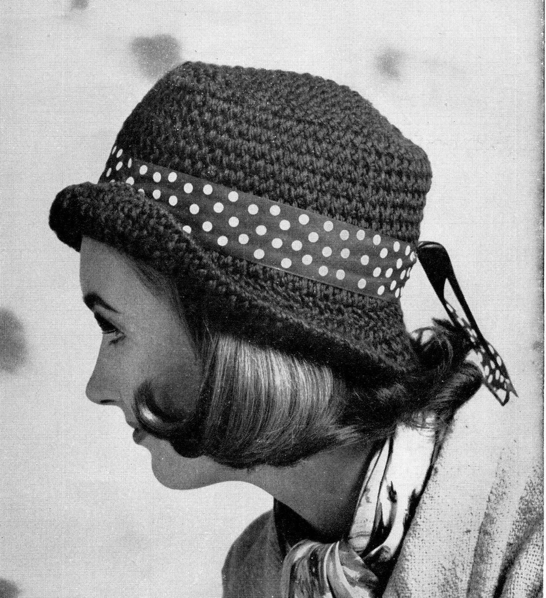 1950s 1960s Trilby Woolen Hat Knitting Pattern del libro de - Etsy España